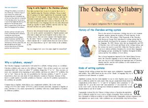 Cherokee – The National Museum of Language